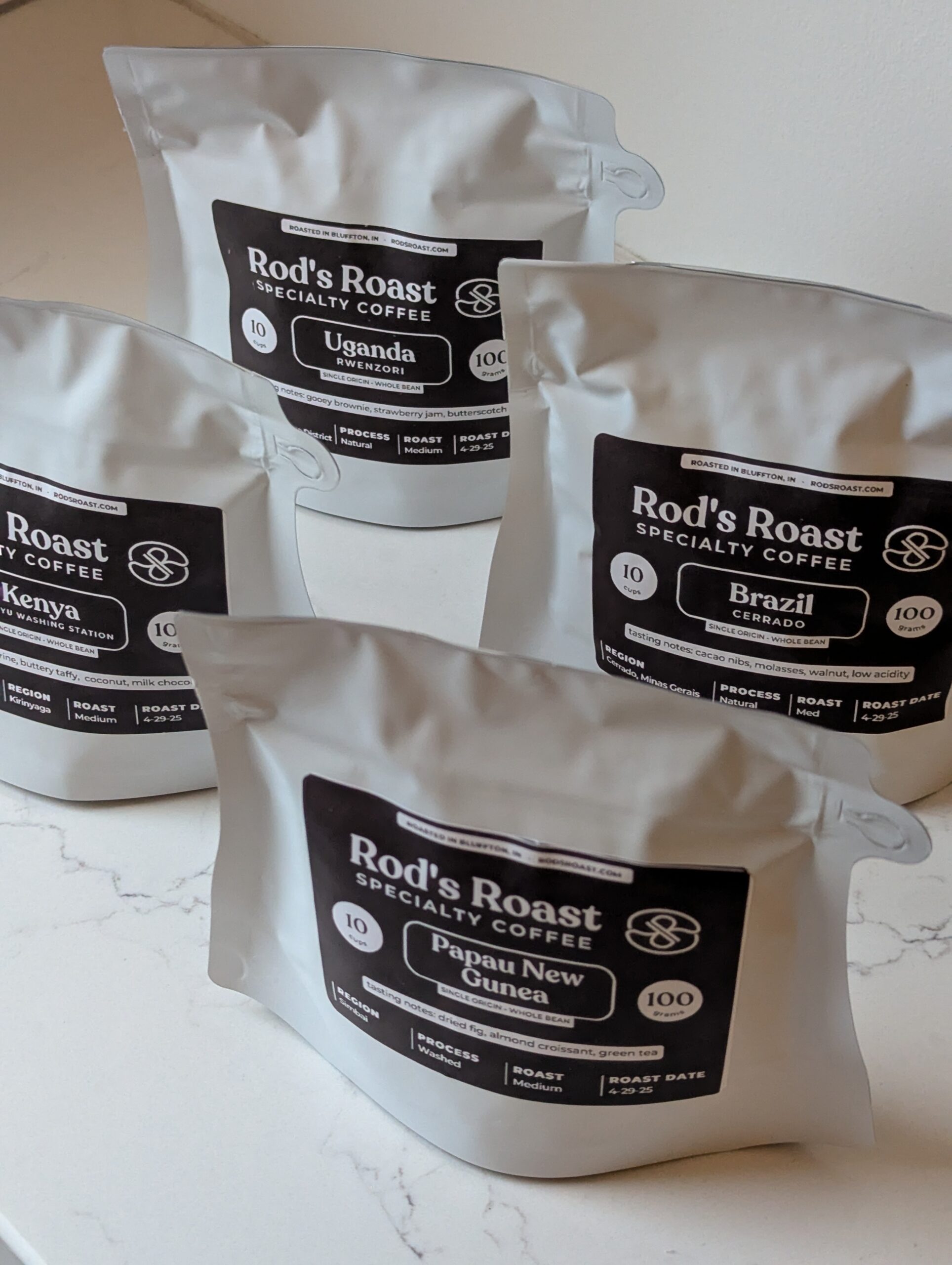 Four Single Origin Sample Packs - Rod's Roast